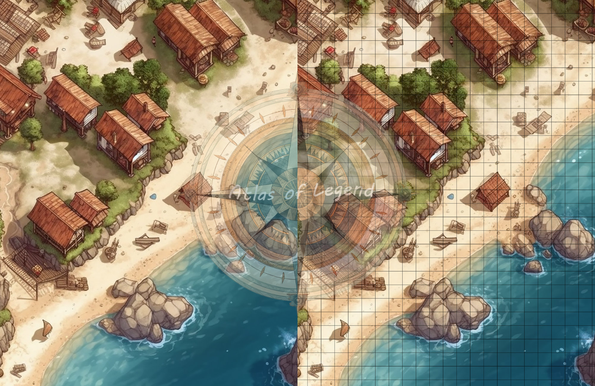 Dnd Coastal Towns and Villages Maps Bundle, 10 D&D Battlemaps, Dungeons ...