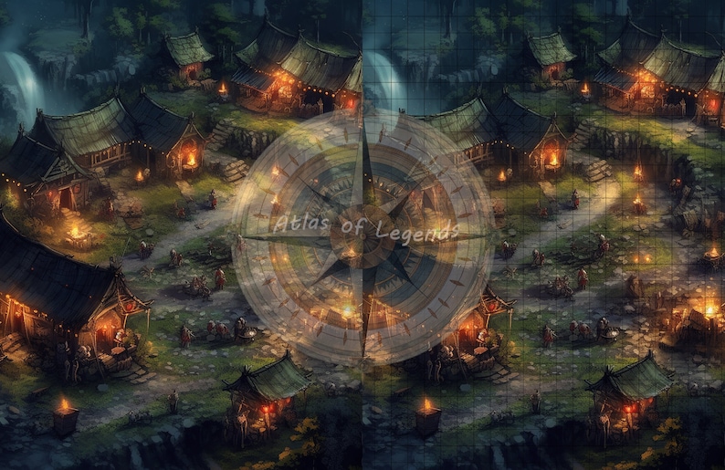 Dnd Jungle Settlements Bundle, 20 D&D Battlemaps, Dungeons and Dragons Battle Maps, Roll20 ...