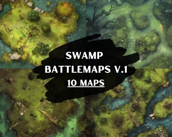 10 Swamp Battle Maps, Dnd Battle Map, Pathfinder, D&D, Battlemap ...