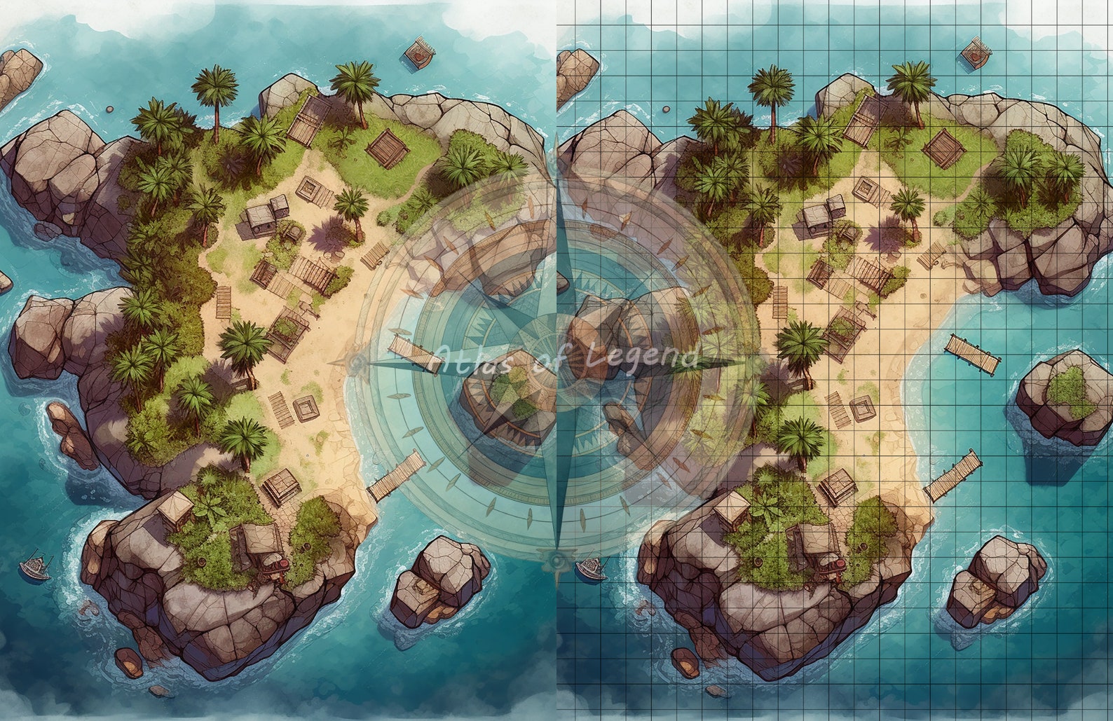 Dnd Coastal Battlemaps Bundle, 12 D&D Battlemaps, Dungeons and Dragons ...