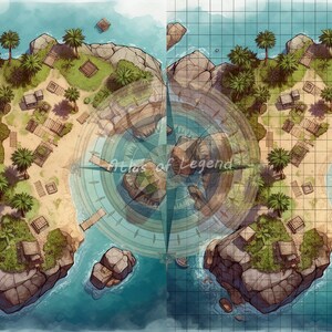 Dnd Coastal Battlemaps Bundle, 12 D&D Battlemaps, Dungeons and Dragons ...