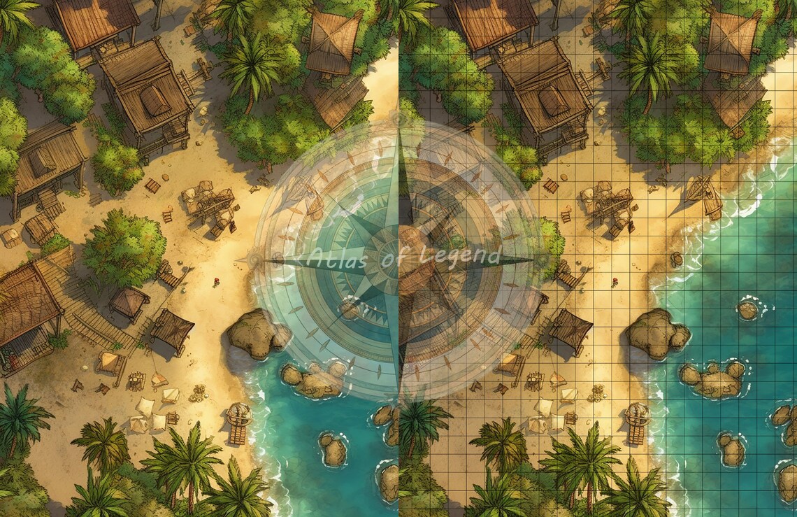 Dnd Coastal Battlemaps Bundle, 12 D&D Battlemaps, Dungeons and Dragons ...