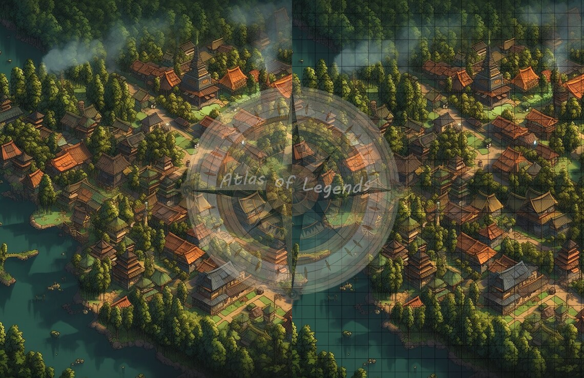 Dnd Jungle Settlements Bundle, 20 D&D Battlemaps, Dungeons and Dragons ...