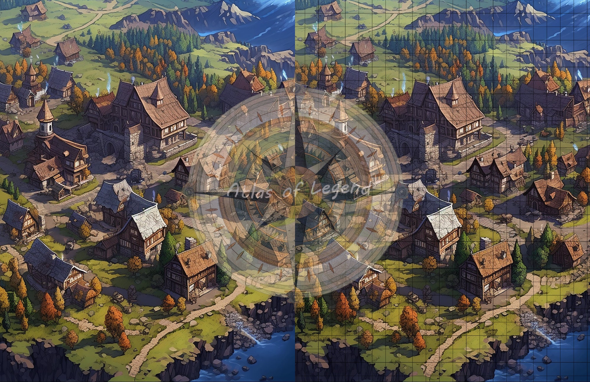 Dnd Villages, Towns and Cities V1, 10 D&D Battlemaps, Dungeons and ...