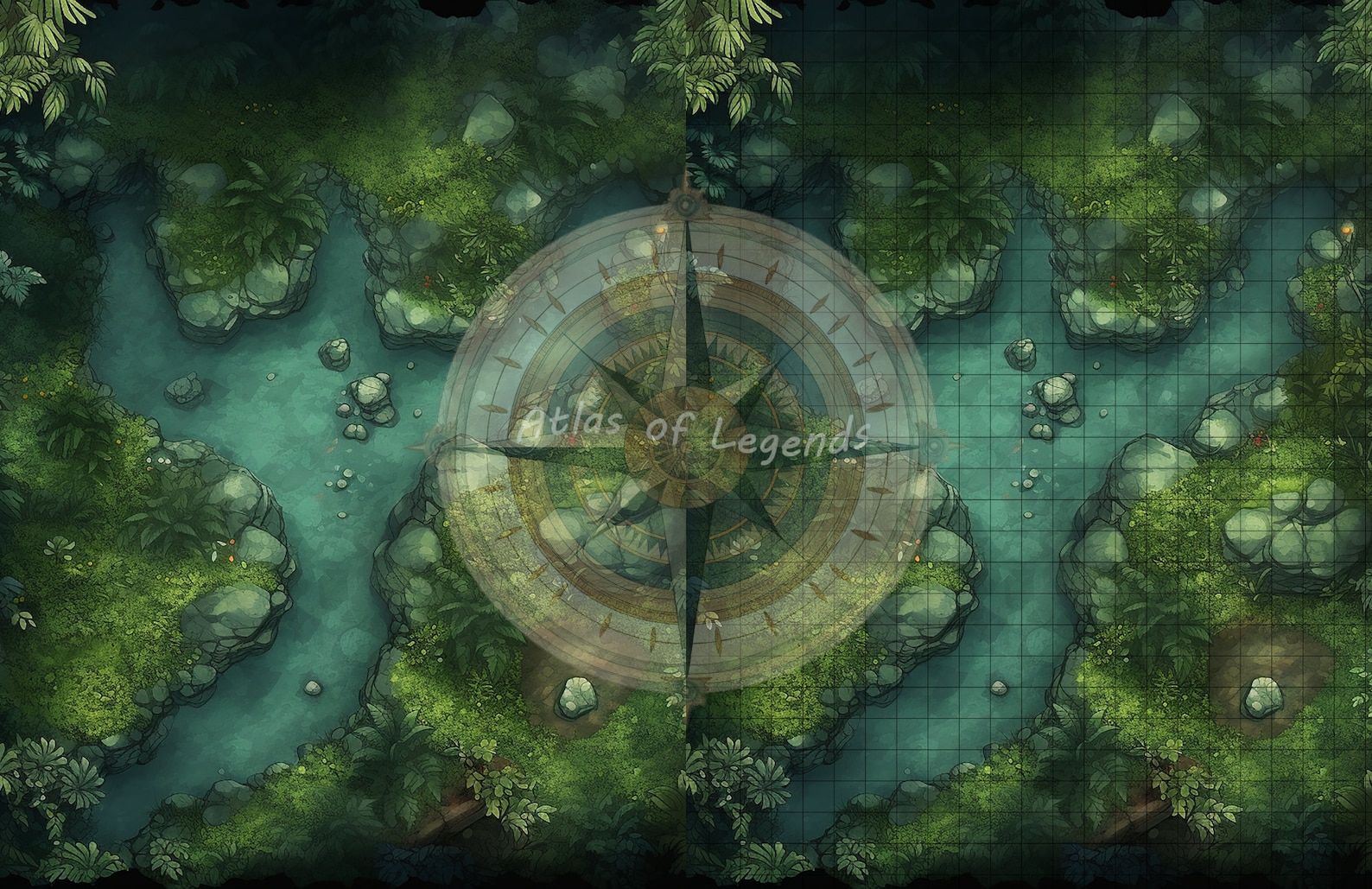 Dnd Jungle Battle Maps V1 Bundle, 15 D&D Battlemaps, Dungeons and ...