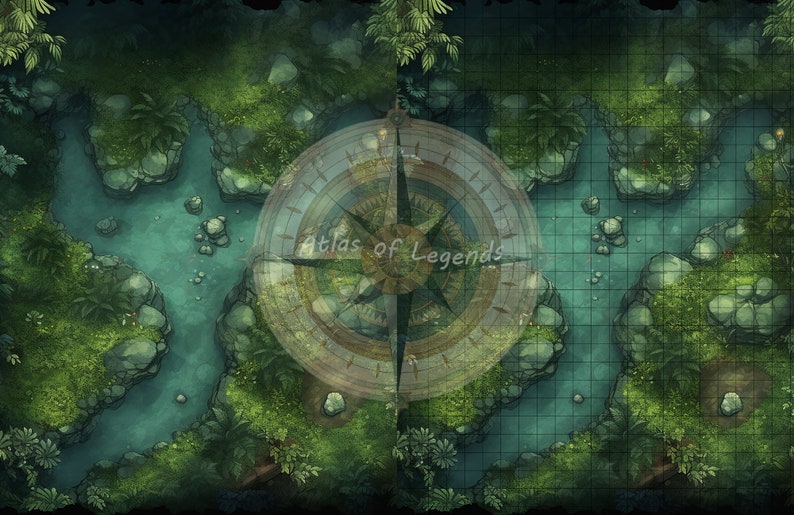 Dnd Jungle Battle Maps V1 Bundle, 15 D&D Battlemaps, Dungeons and ...