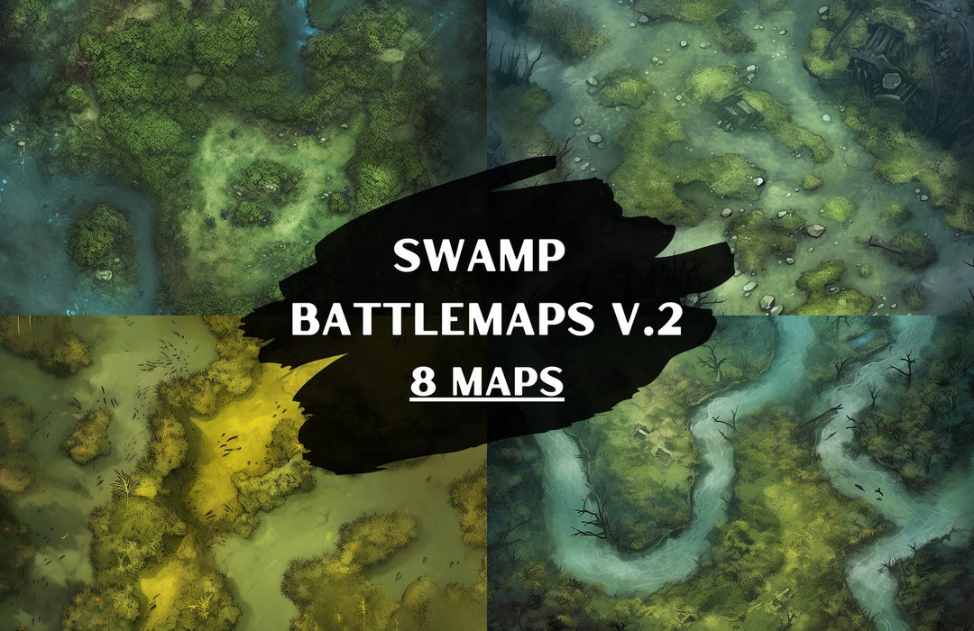 Dnd Swamp Battle Maps V2 Bundle, 8 D&D Battlemaps, Dungeons and Dragons ...