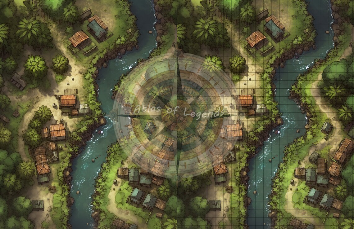 Dnd Jungle Settlements Bundle, 20 D&D Battlemaps, Dungeons and Dragons ...
