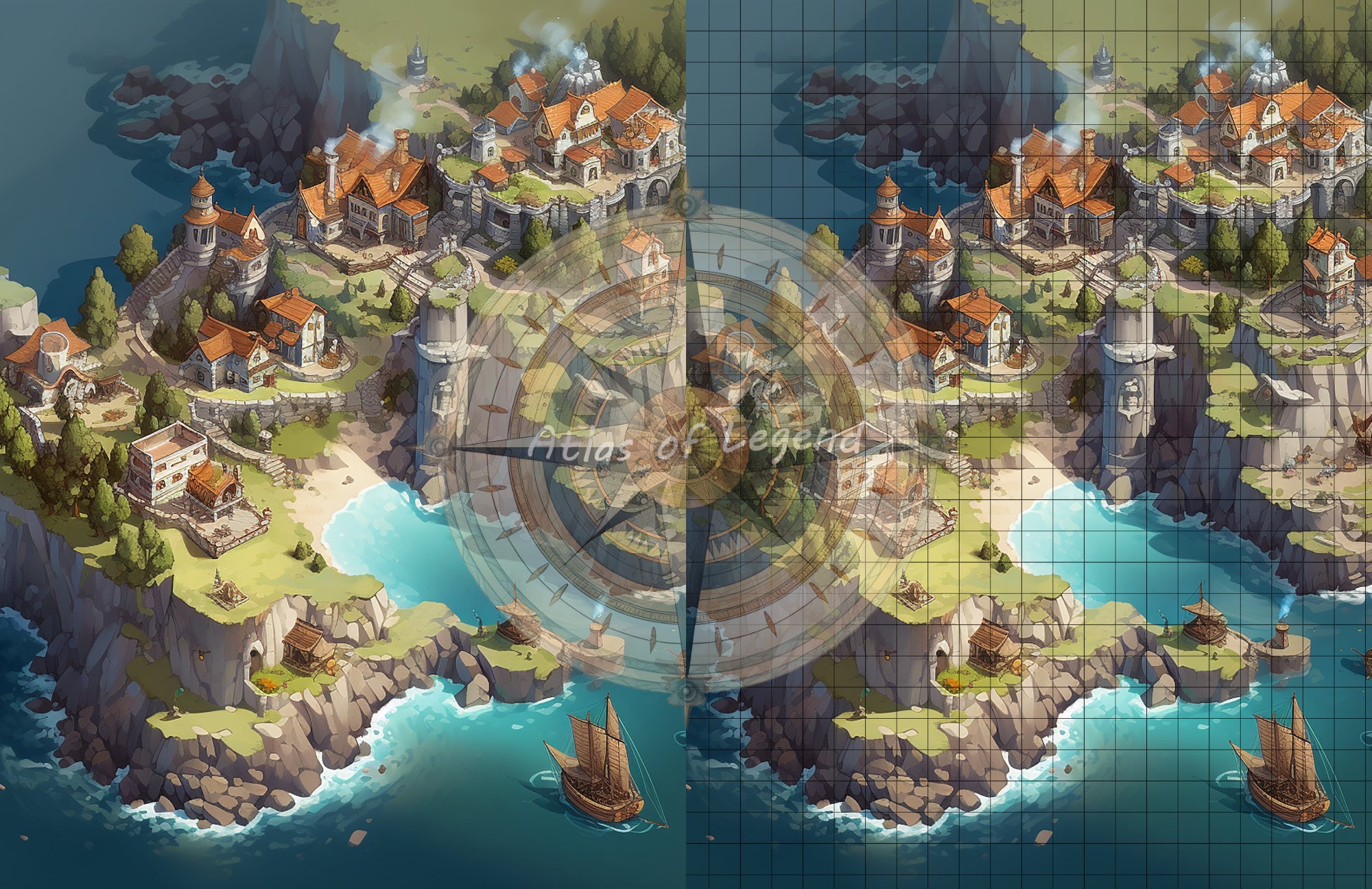 Dnd Villages, Towns and Cities V1, 10 D&D Battlemaps, Dungeons and ...