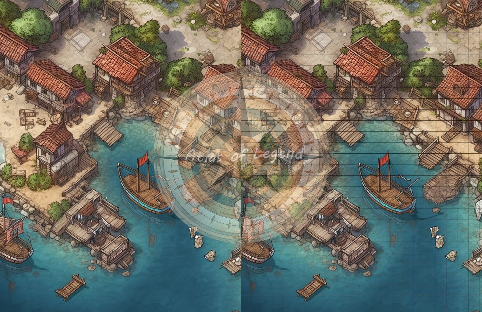 Dnd Coastal Towns and Villages Maps Bundle, 10 D&D Battlemaps, Dungeons ...