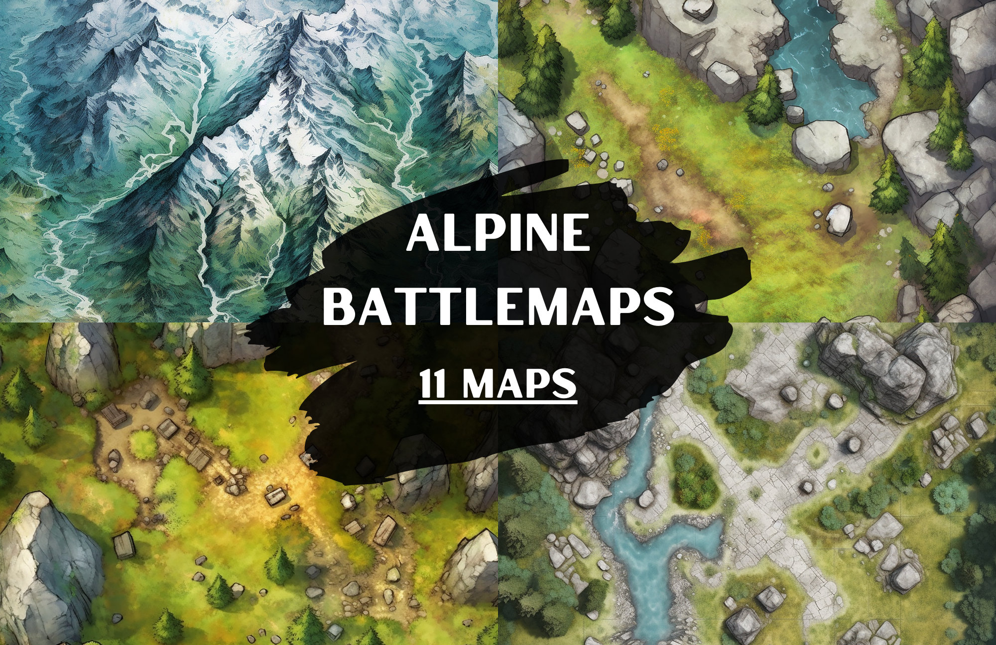 Dnd Alpine Battle Maps Bundle, 11 D&D Battlemaps, Dungeons and Dragons ...
