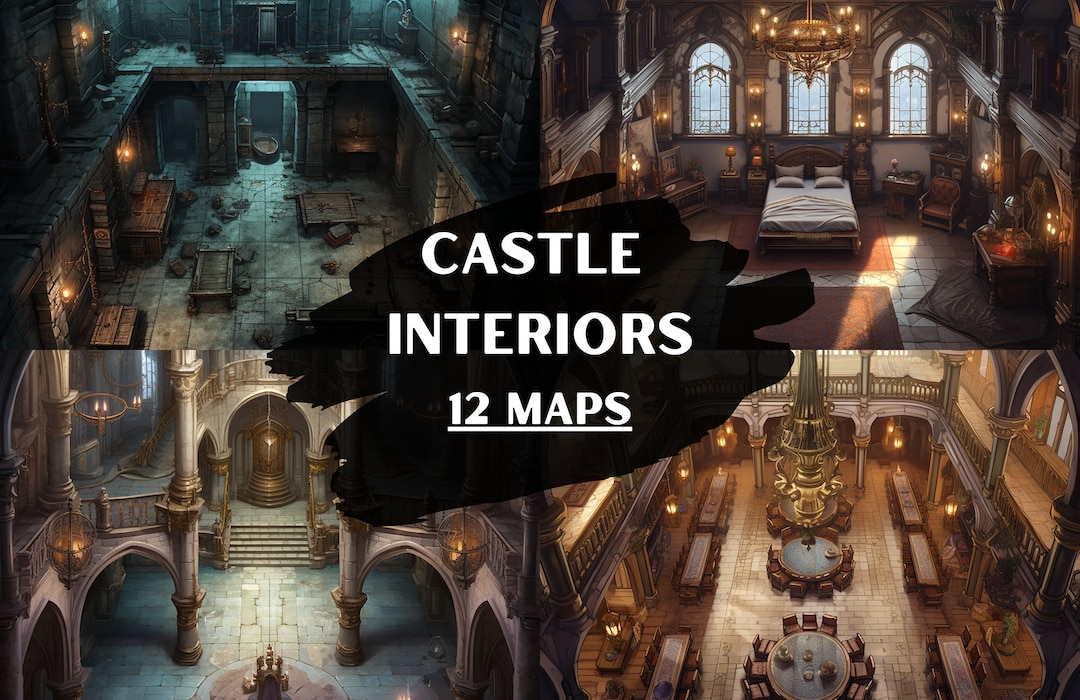 Dnd Castle Interiors Bundle, 12 D&D Battlemaps, Dungeons and Dragons ...