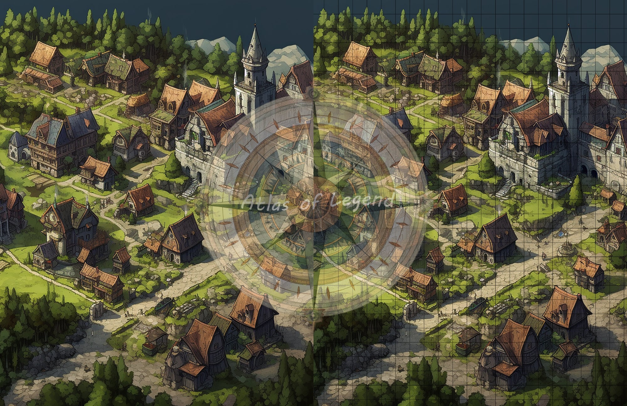Dnd Villages, Towns and Cities V1, 10 D&D Battlemaps, Dungeons and ...