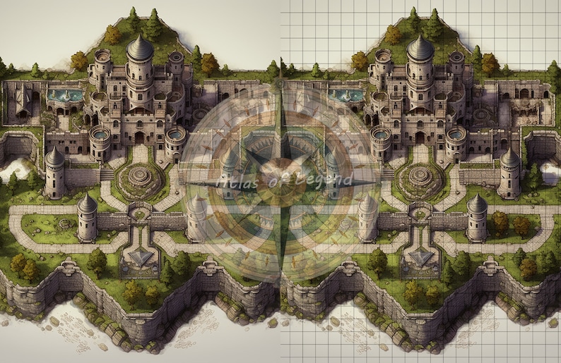Dnd Castle Exteriors, 8 D&D Battlemaps, Dungeons and Dragons Battle ...