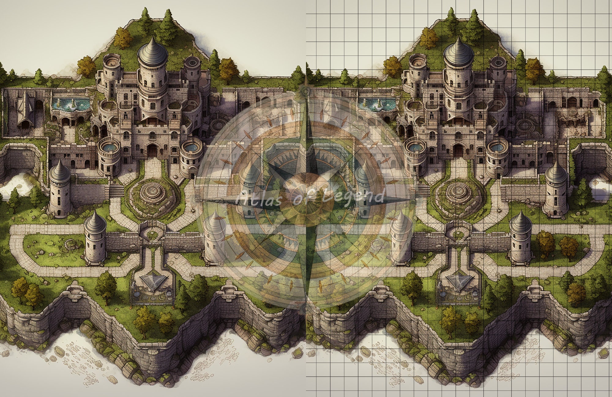 Dnd Castle Exteriors, 8 D&D Battlemaps, Dungeons and Dragons Battle ...