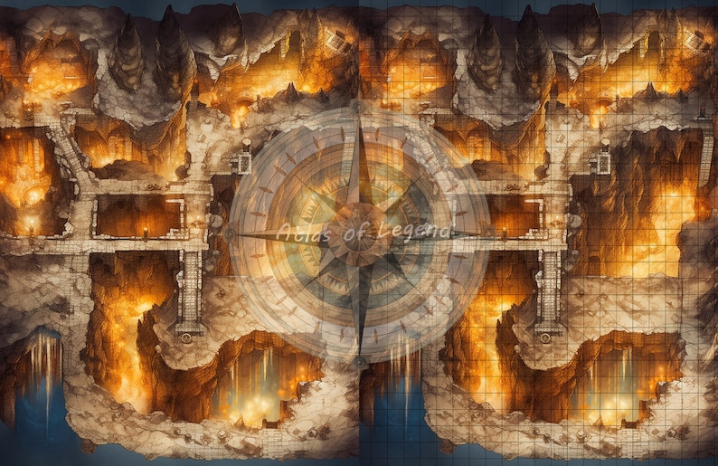 Dnd Underground Caverns Maps Bundle, 9 D&D Battlemaps, Dungeons and ...