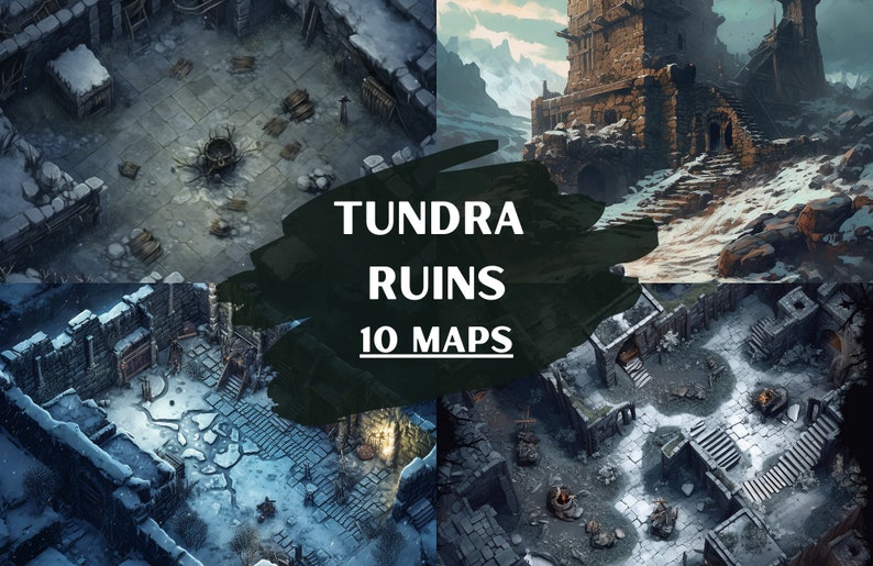 Dnd Tundra Ruins Battle Maps Bundle, 10 D&D Battlemaps, Dungeons and ...