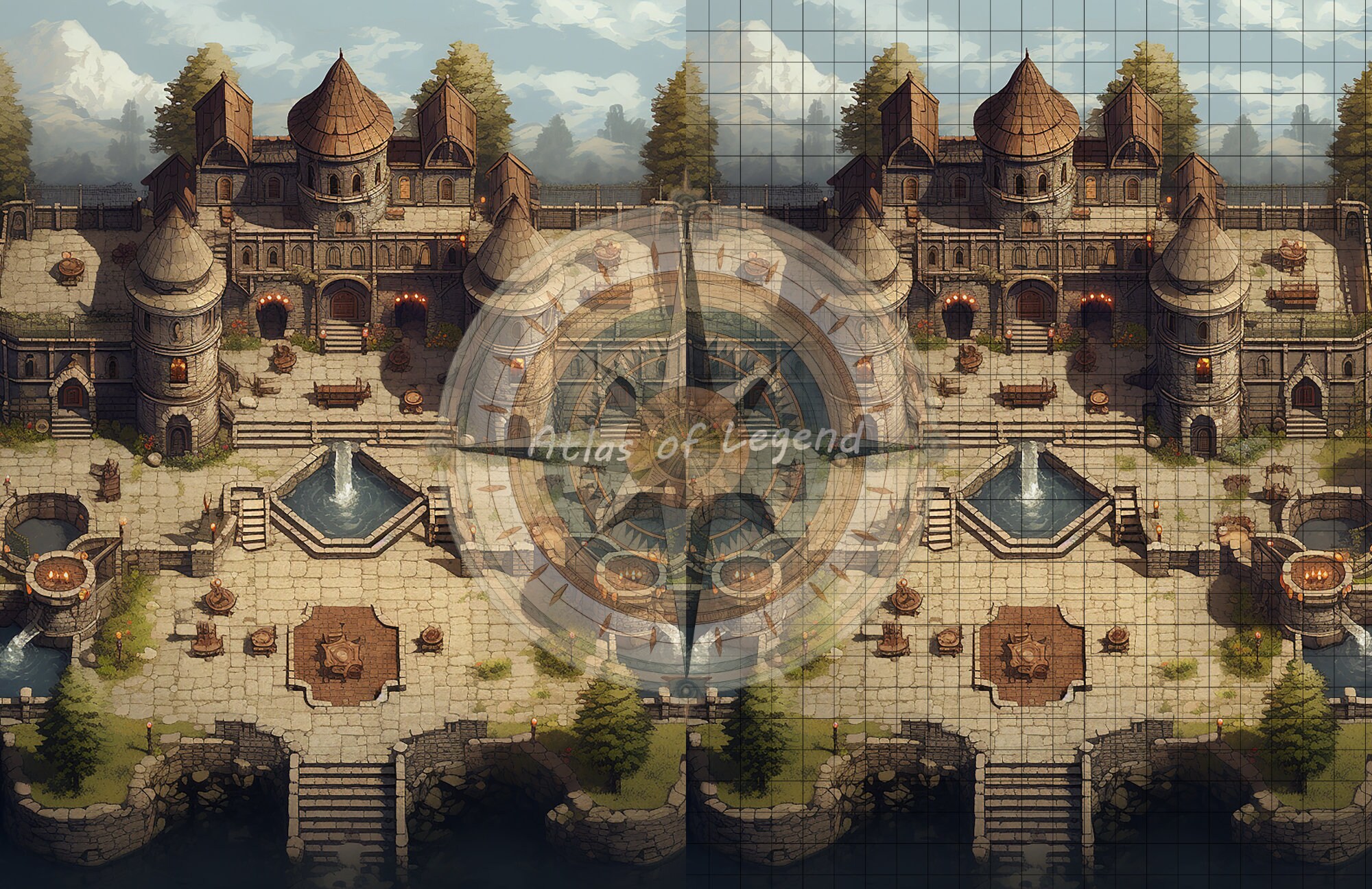 Dnd Castle Exteriors, 8 D&D Battlemaps, Dungeons and Dragons Battle ...