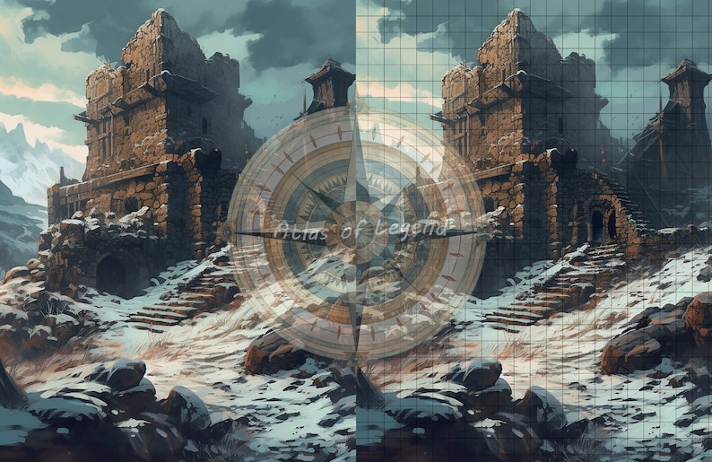 Dnd Tundra Ruins Battle Maps Bundle 10 D&D Battlemaps - Etsy UK