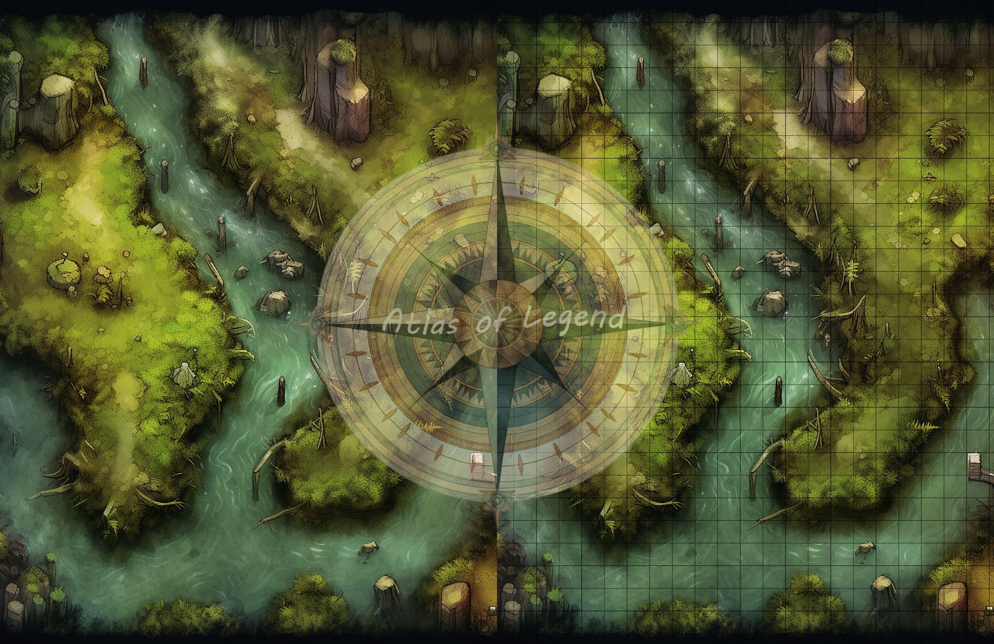 Dnd Swamp Battle Maps V1 Bundle, 10 D&D Battlemaps, Dungeons and ...