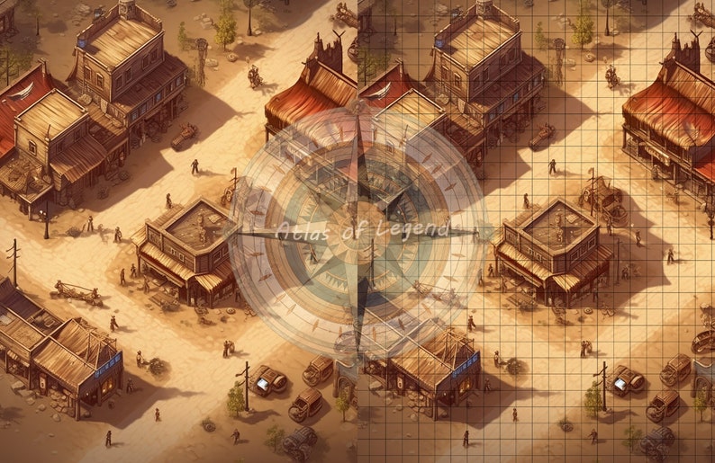 Dnd Wild West Settlements Bundle, 8 D&D Battlemaps, Dungeons and Dragons Battle Maps, Roll20 ...
