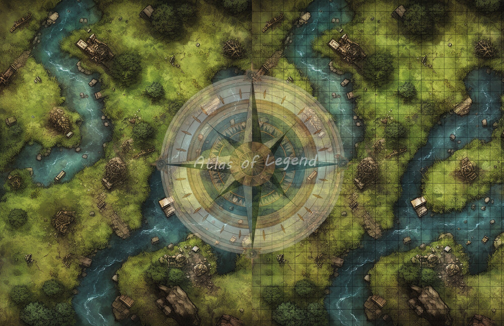 Dnd Swamp Battle Maps V1 Bundle, 10 D&D Battlemaps, Dungeons and ...