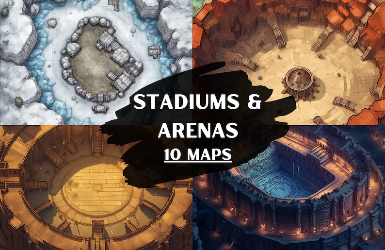Dnd Stadiums and Arenas Maps Bundle, 10 D&D Battlemaps, Dungeons and Dragons Battle Maps, Roll20 ...