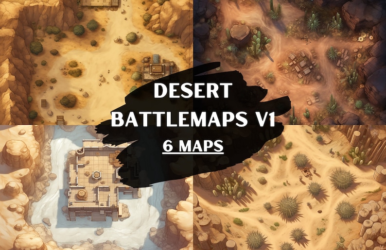 Dnd Desert Battlemaps V1 Bundle, 6 D&D Battlemaps, Dungeons and Dragons ...
