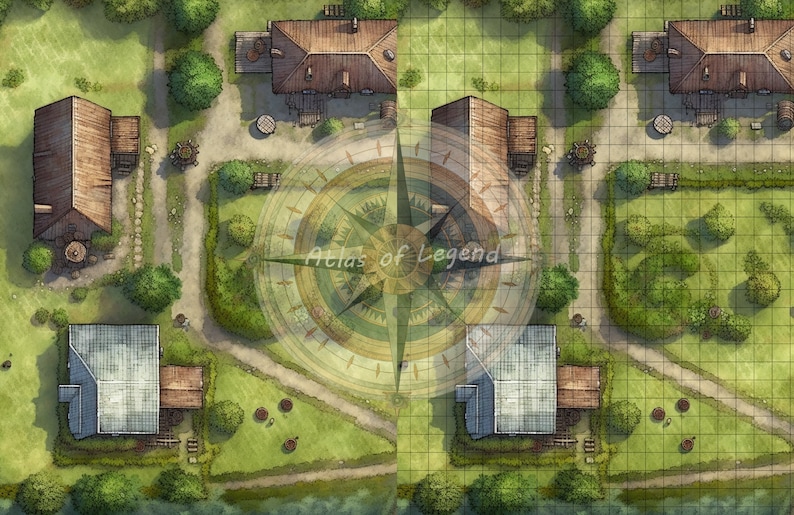 Dnd Farms and Plains Settlements Bundle 8 D&D Battlemaps, Dungeons and ...