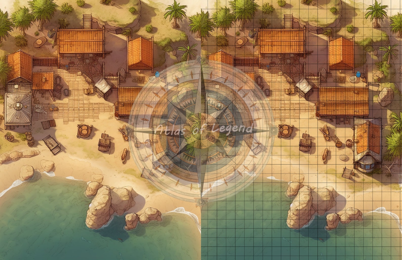 Dnd Coastal Towns and Villages Maps Bundle, 10 D&D Battlemaps, Dungeons ...