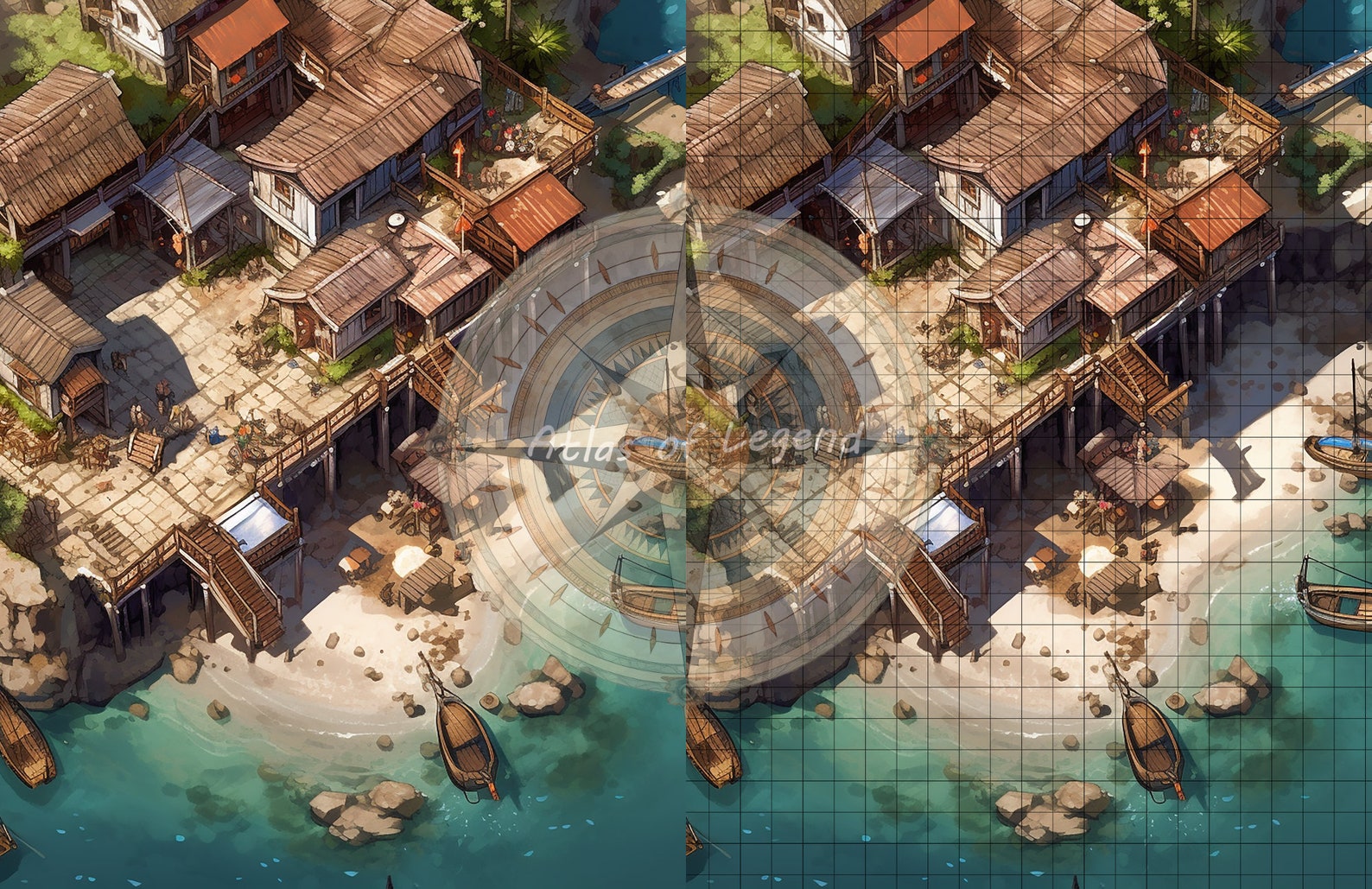 Dnd Coastal Towns and Villages Maps Bundle, 10 D&D Battlemaps, Dungeons ...