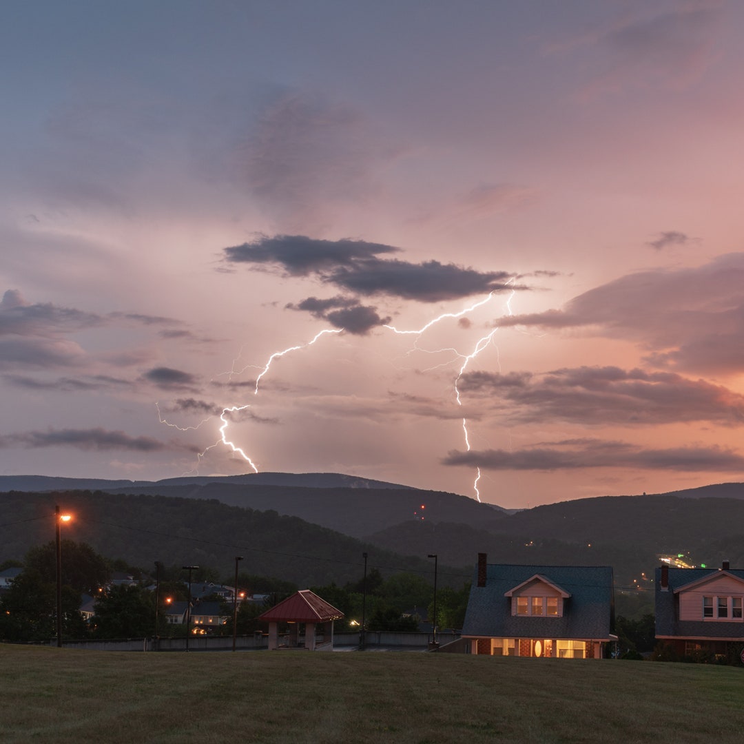 Twin Bolts and Sunset - Etsy
