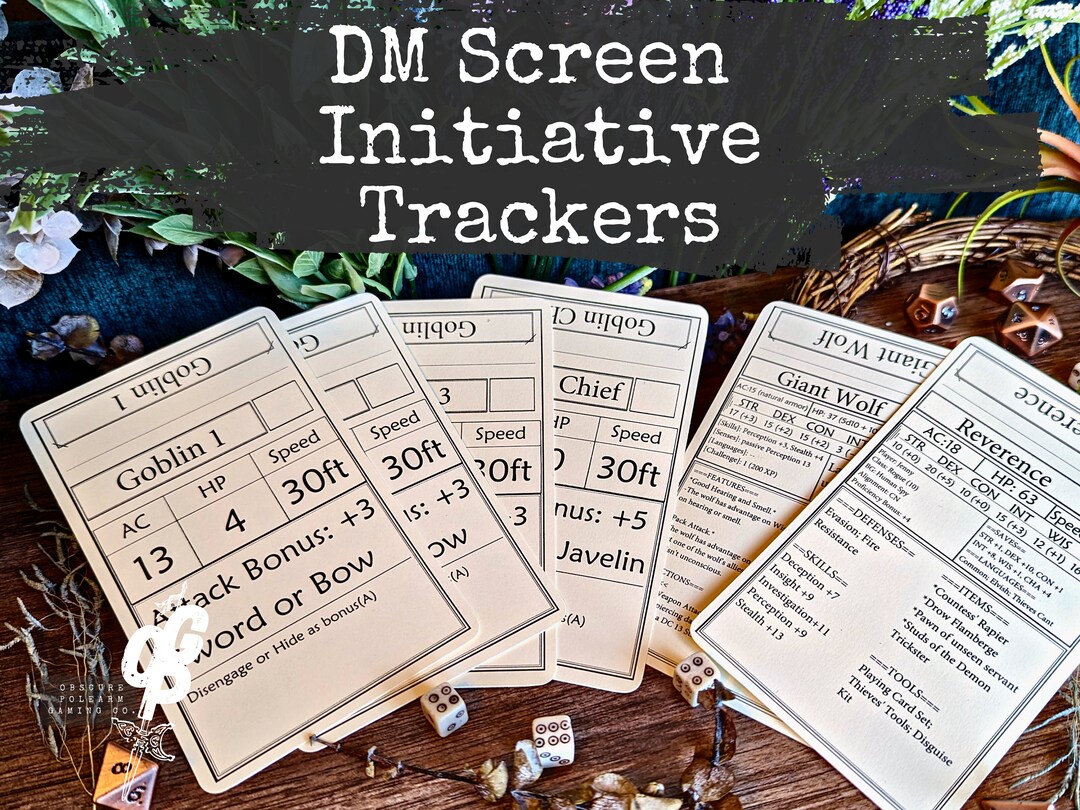 DM Screen Initiative Trackers Dnd Prop Printable Form - Etsy