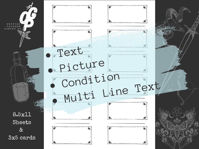 Multi-use Mini Handout Cards Template RPG Prop Printable - Etsy