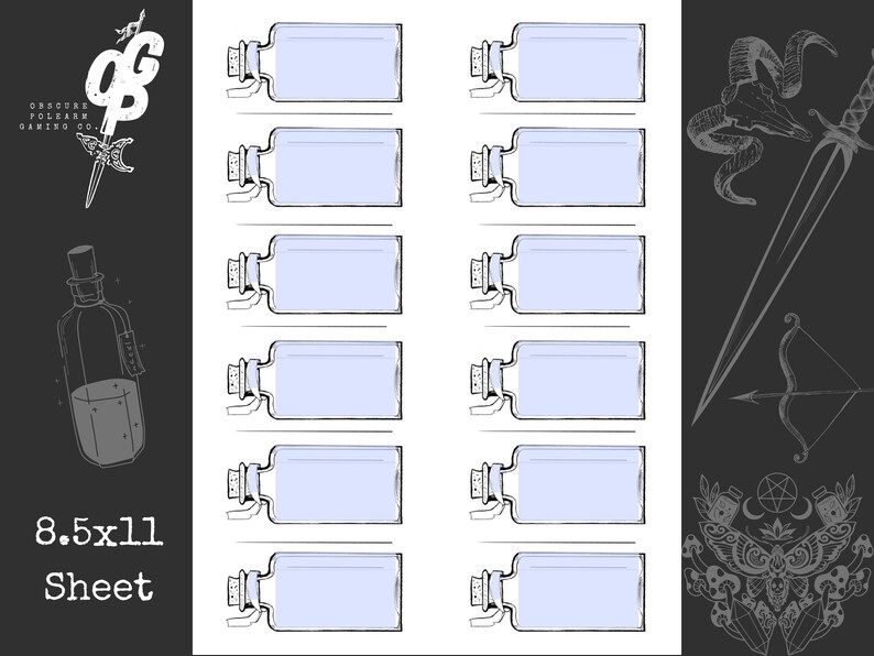Potion Bottle Cards: Fillable Dnd 5e RPG Handouts (PDF) - Etsy