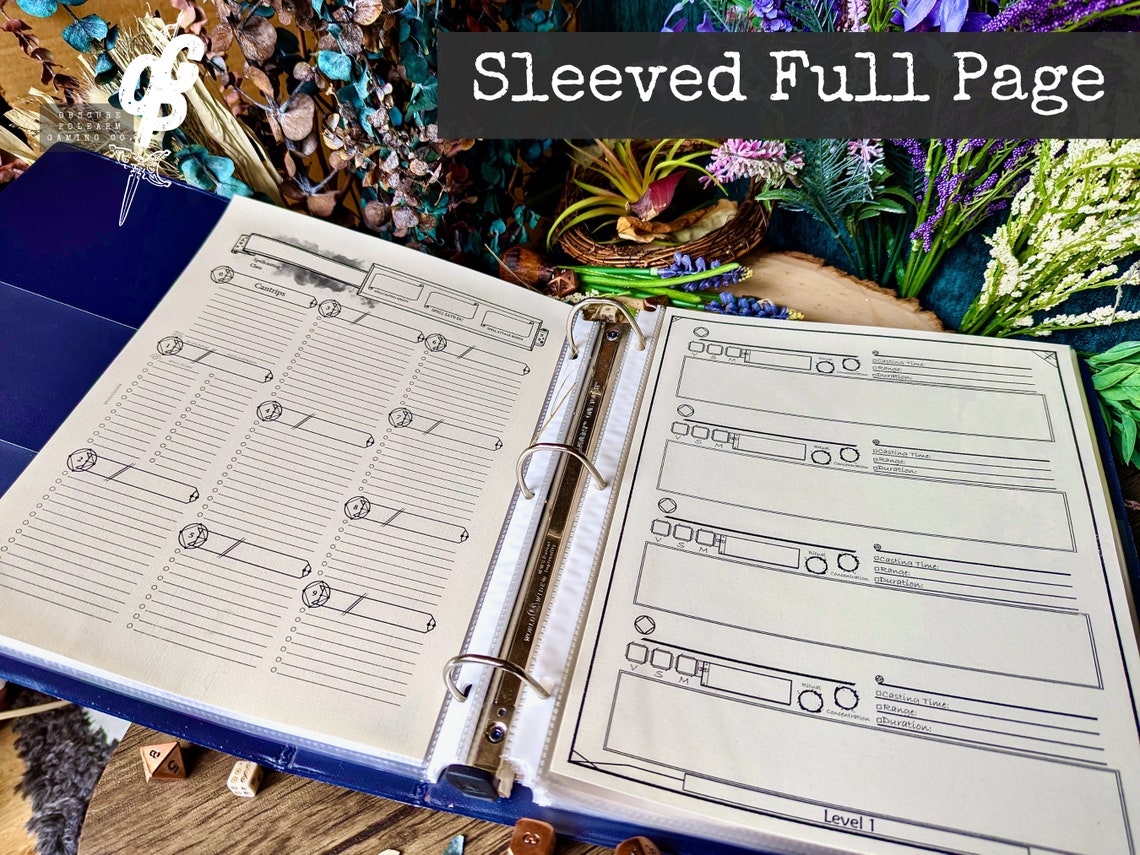 PDF Spell Book & Binder Dnd Prop Printable Form Fillable PDF for Dungeons and Dragons 5e and ...