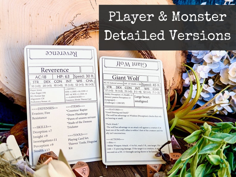 Dnd Initiative Tracker Cards: Form-fillable PDF for Dungeons and ...