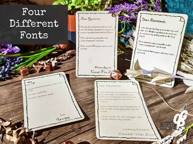 Index Card Letter Handout Template DND Prop Printable Form Fillable PDF ...