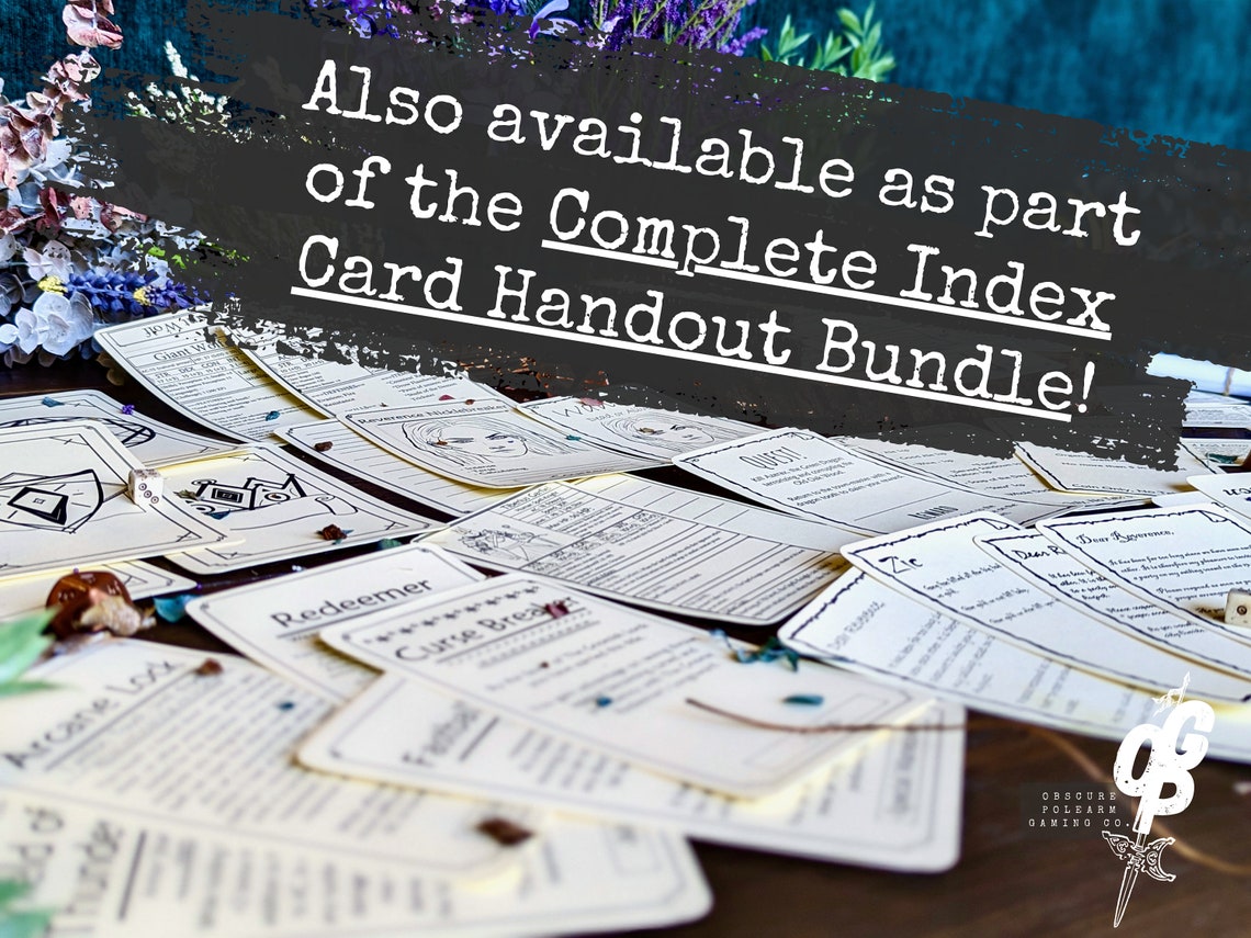 Index Card Wanted Poster Handout Template Dnd Prop Printable Form ...