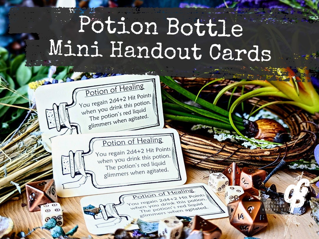 Potion Bottle Cards: Fillable Dnd 5e RPG Handouts (PDF) - Etsy
