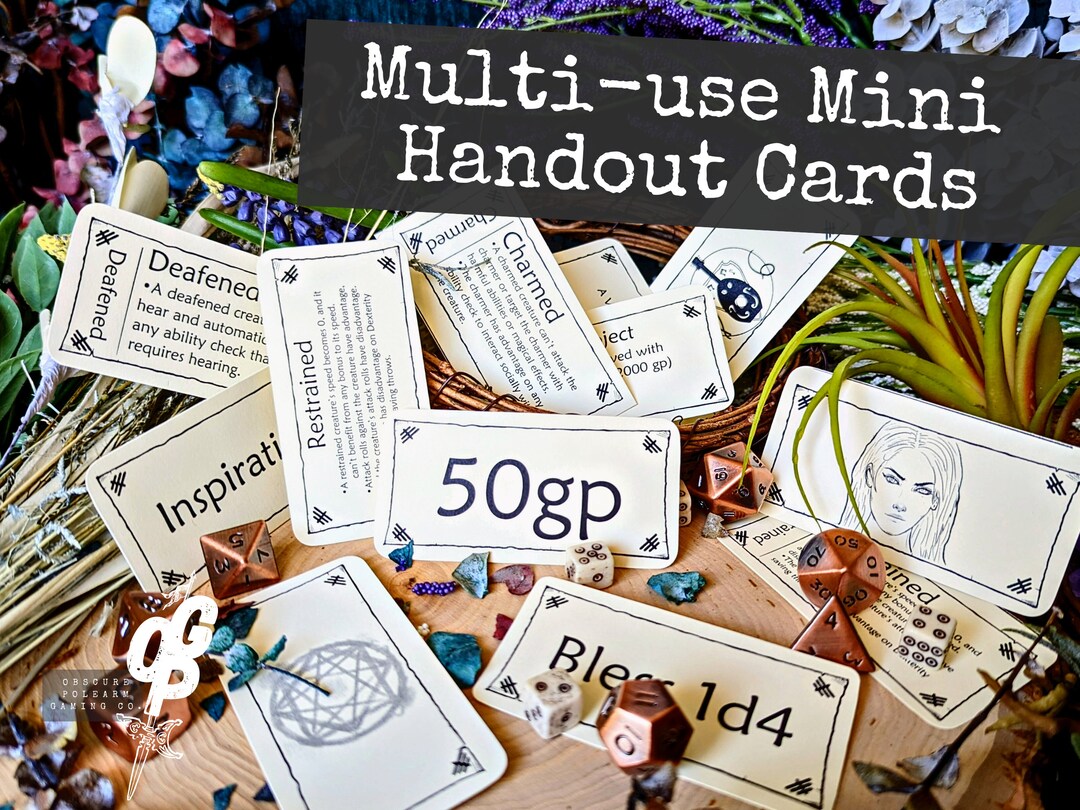 Multi-use Mini Handout Cards Template RPG Prop Printable - Etsy