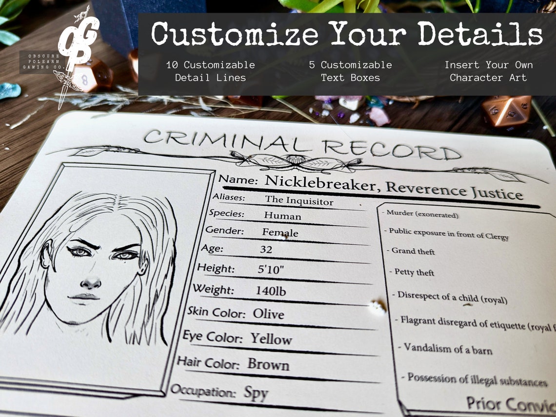 Character Sheet Certificate Cover Page Template | Dnd Prop | Printable ...