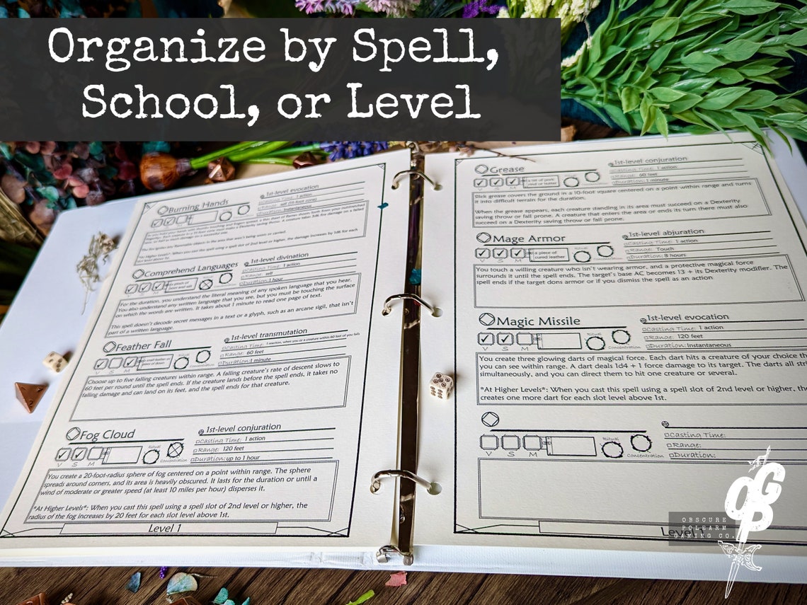 PDF Spell Book & Binder Dnd Prop Printable Form Fillable PDF for ...