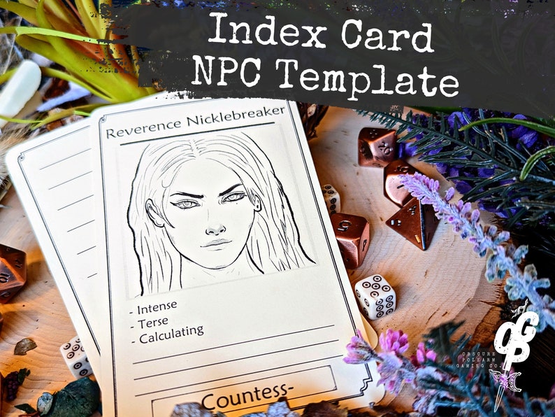 Index Card NPC Handout Template Dnd Prop Printable Form Fillable PDF ...