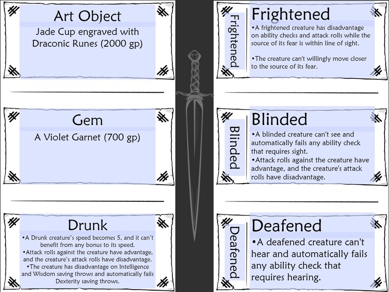 Multi-use Mini Handout Cards Template RPG Prop Printable - Etsy