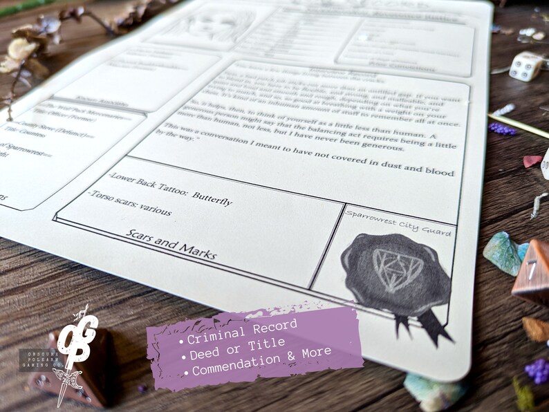 Dnd Character Sheet Cover Page: Fillable RPG Prop (PDF) - Etsy