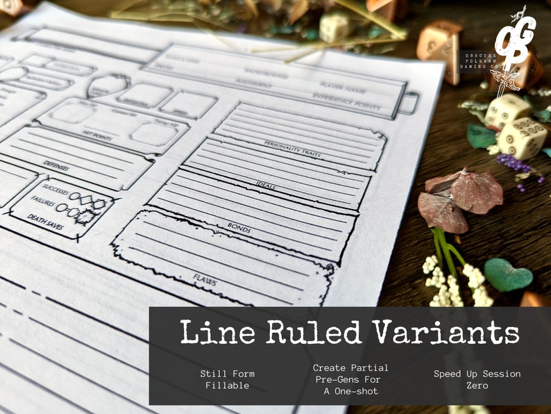 Customizable Character Sheet & Modular Notes Printable Form Fillable ...