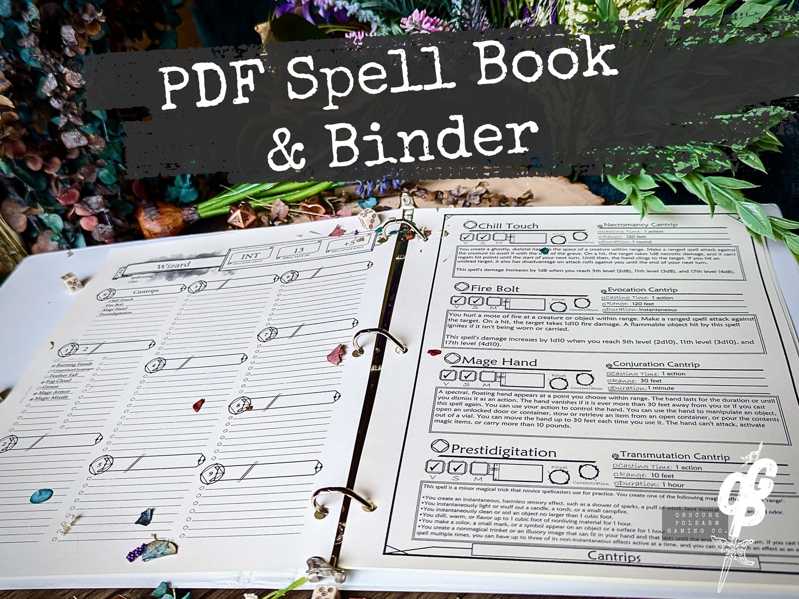 PDF Spell Book & Binder | Dnd Prop | Printable Form Fillable PDF for ...