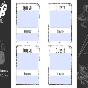 Dnd Quest Card Template: Printable RPG Reward Handout (fillable PDF) - Etsy