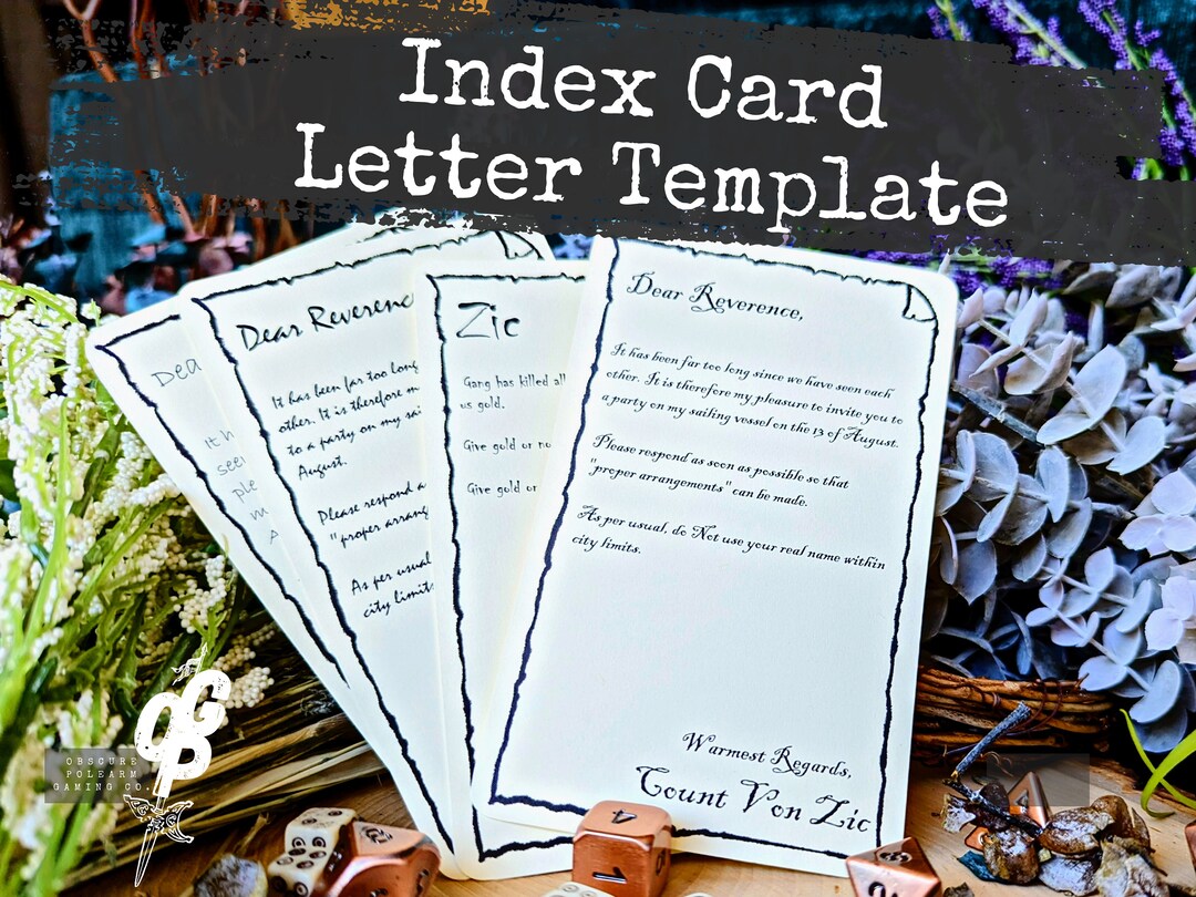 DND Letter Handout Template: Fillable Index Card Prop (PDF) - Etsy